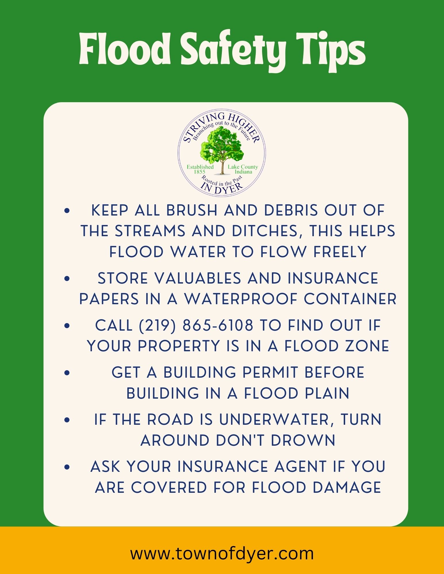Flood Safety Tips Town Of Dyer Flood Safety Tips Town Of Dyer